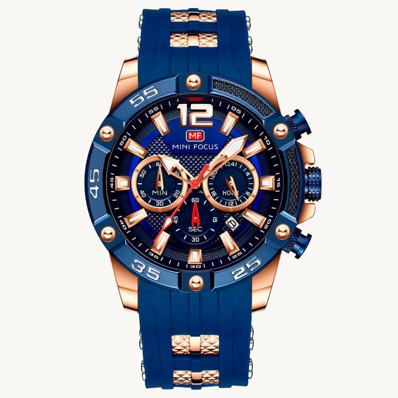 RELOJ MINIFOCUS - AZUL DORADO